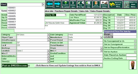 Antique Dealer Inventory Business Management Software