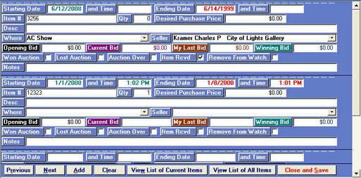 Collectors Inventory Cataloging Management Software