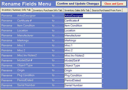 Collectors Inventory Cataloging Management Software