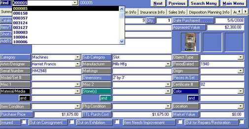 Collectors Inventory Cataloging Management Software