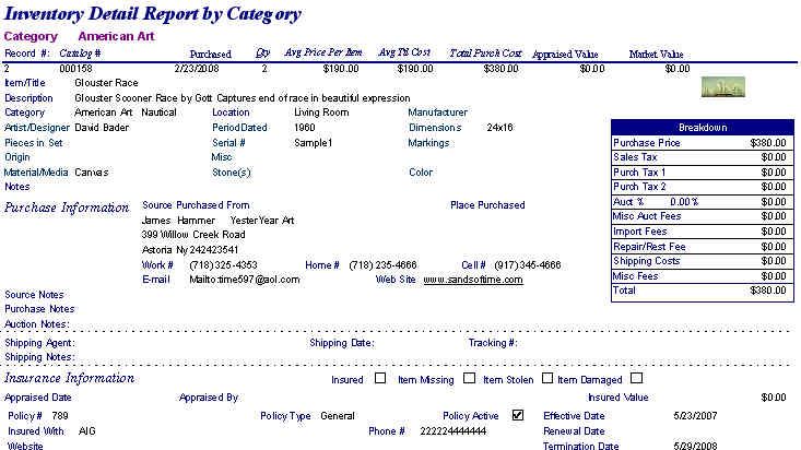 Detail Report Sample